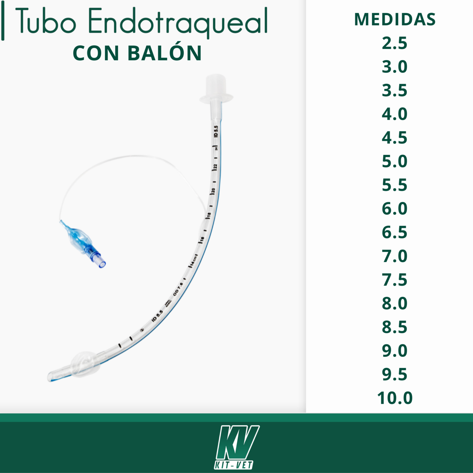 Tubos Endotraqueales con balón - Kit-Vet