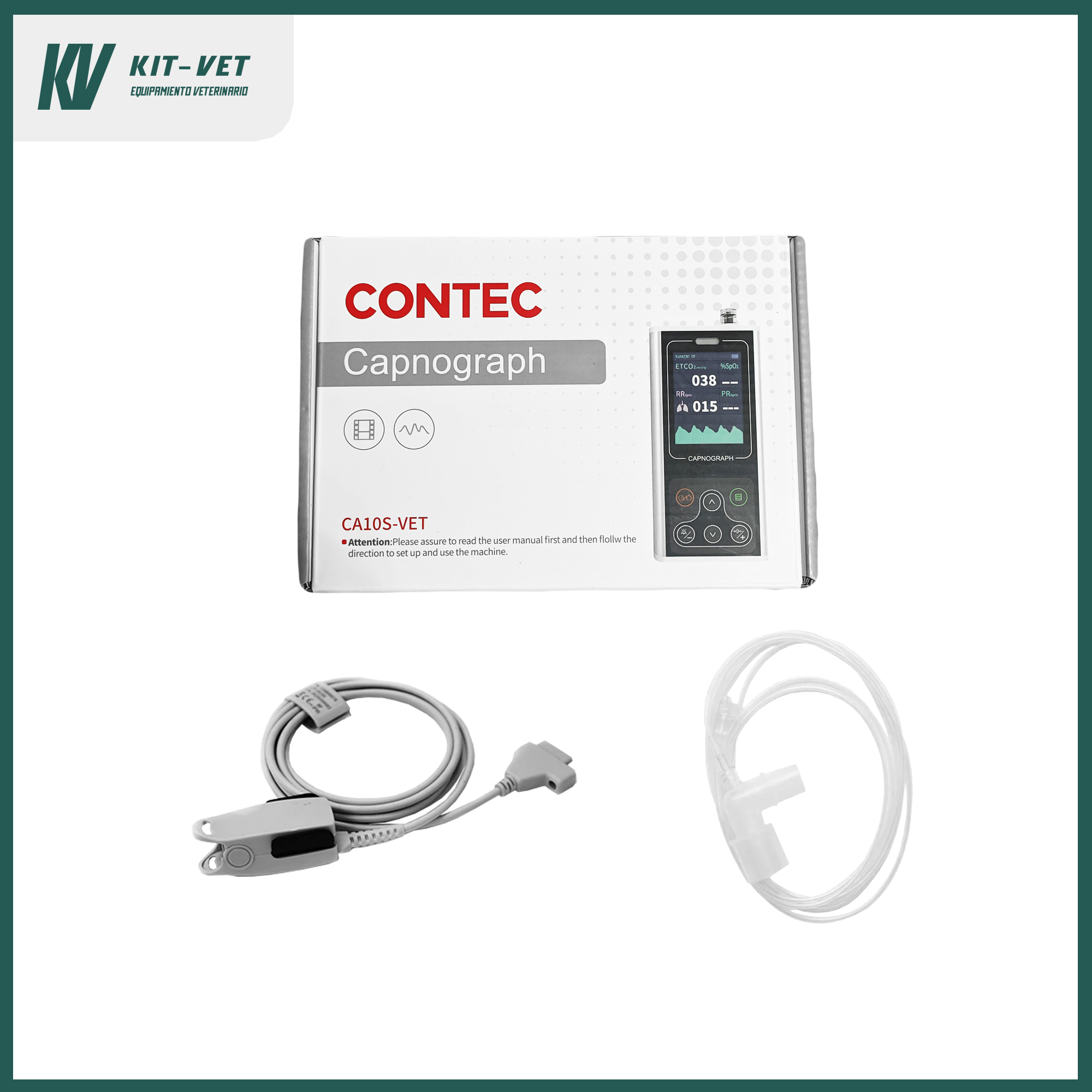 Capnógrafo Contec CA10S-VET - KIT-VET